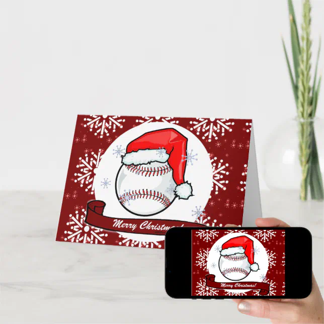 Card - Decorative Santa Baseball | Zazzle