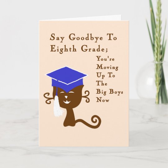 Card, Eighth Grade Graduation with Cool Cat Card | Zazzle.com