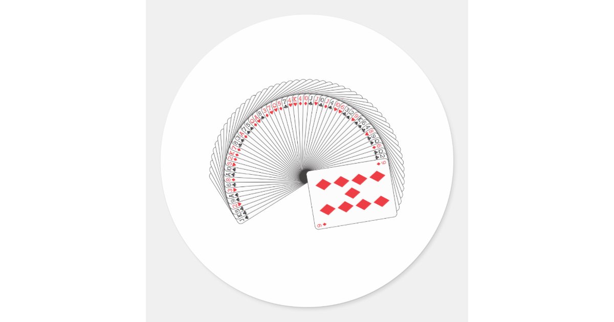 Card Fan Classic Round Sticker | Zazzle