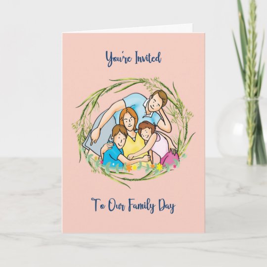 Card for Family Day Invitation Family Illustration | Zazzle.com