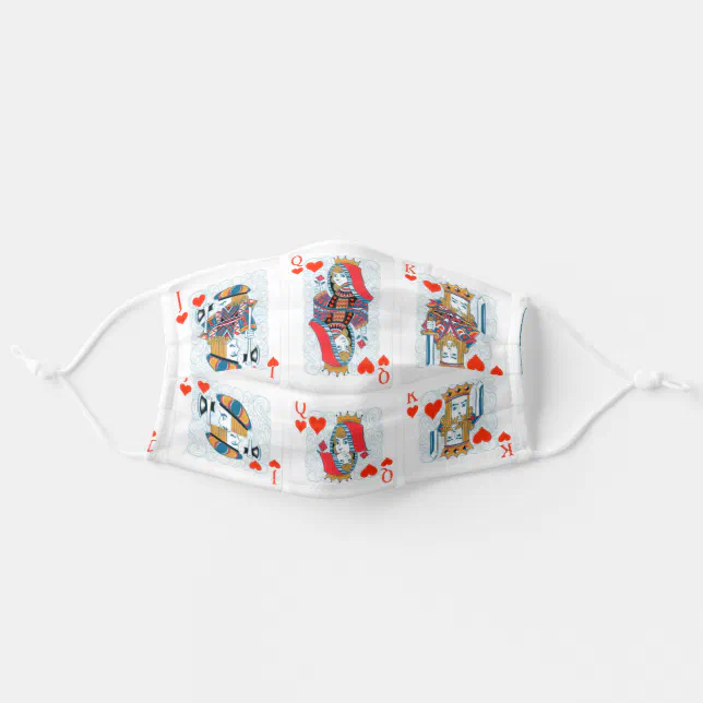 Card Games, Jack, Queen, King Casino Adult Cloth Face Mask | Zazzle