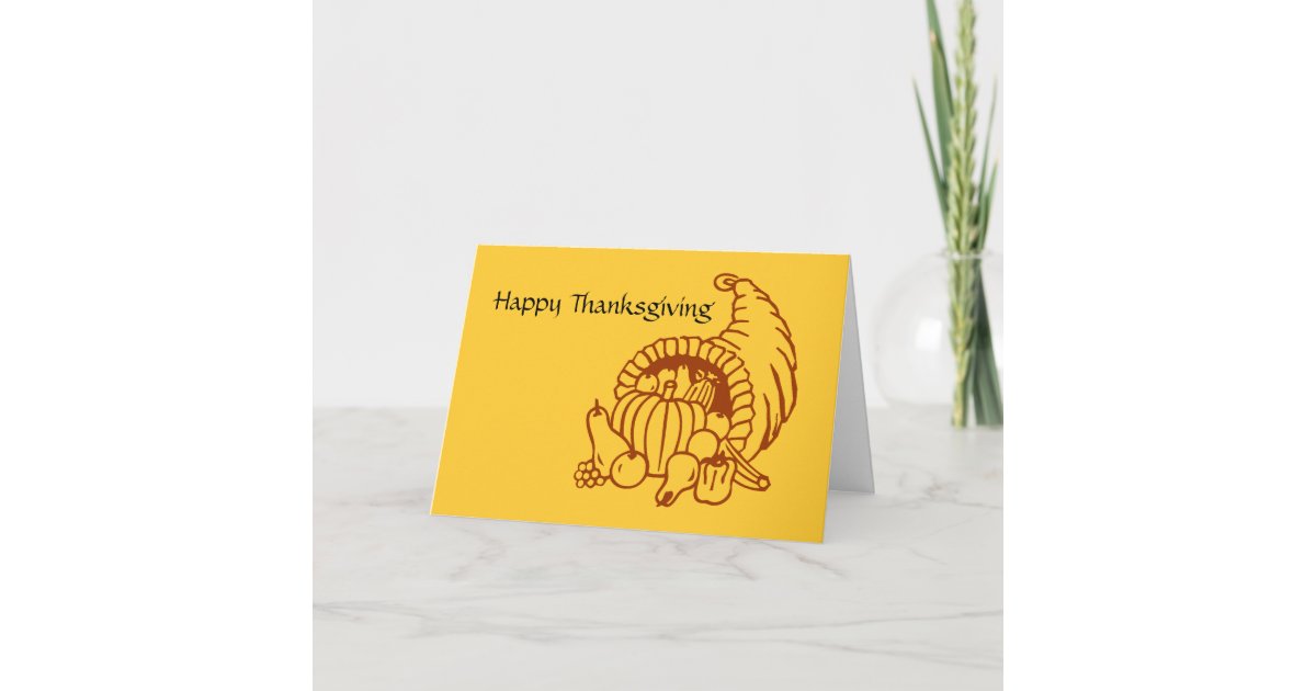 Card - Greeting - Thanksgiving Cornucopia | Zazzle