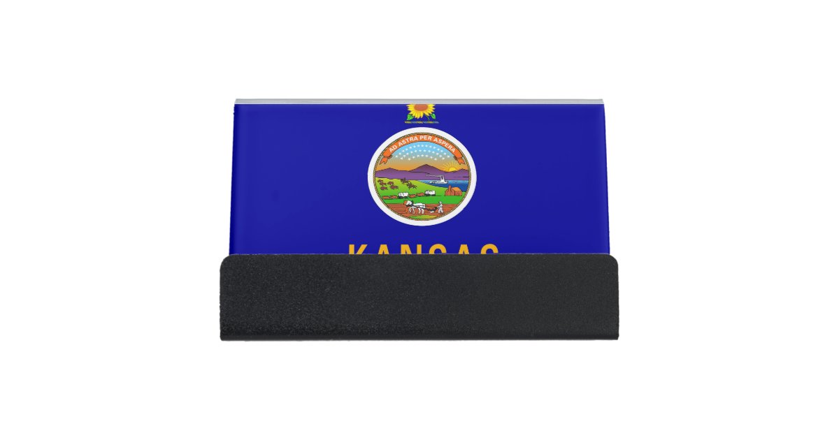 Card Holder with flag of Kansas State, USA | Zazzle
