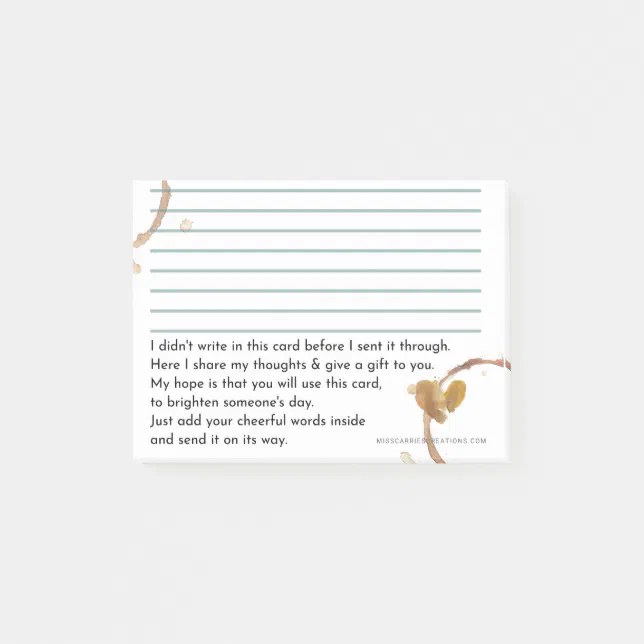 Card Insert Poem - 3x4 Post-it Notes | Zazzle