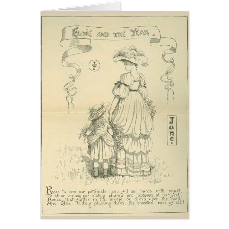 Card —June, poem, Victorian | Zazzle