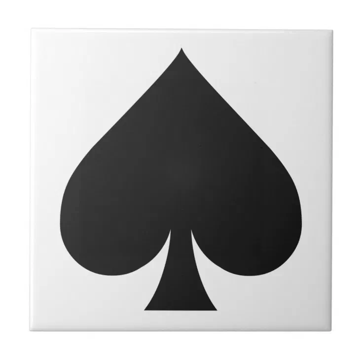 Card player ceramic tile - Spade | Zazzle