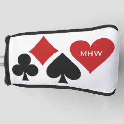Card Player custom monogram putter cover | Zazzle