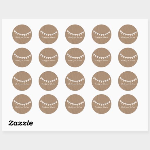 Card Stock Inspired Eyelet Bunting Wedding Sticker | Zazzle
