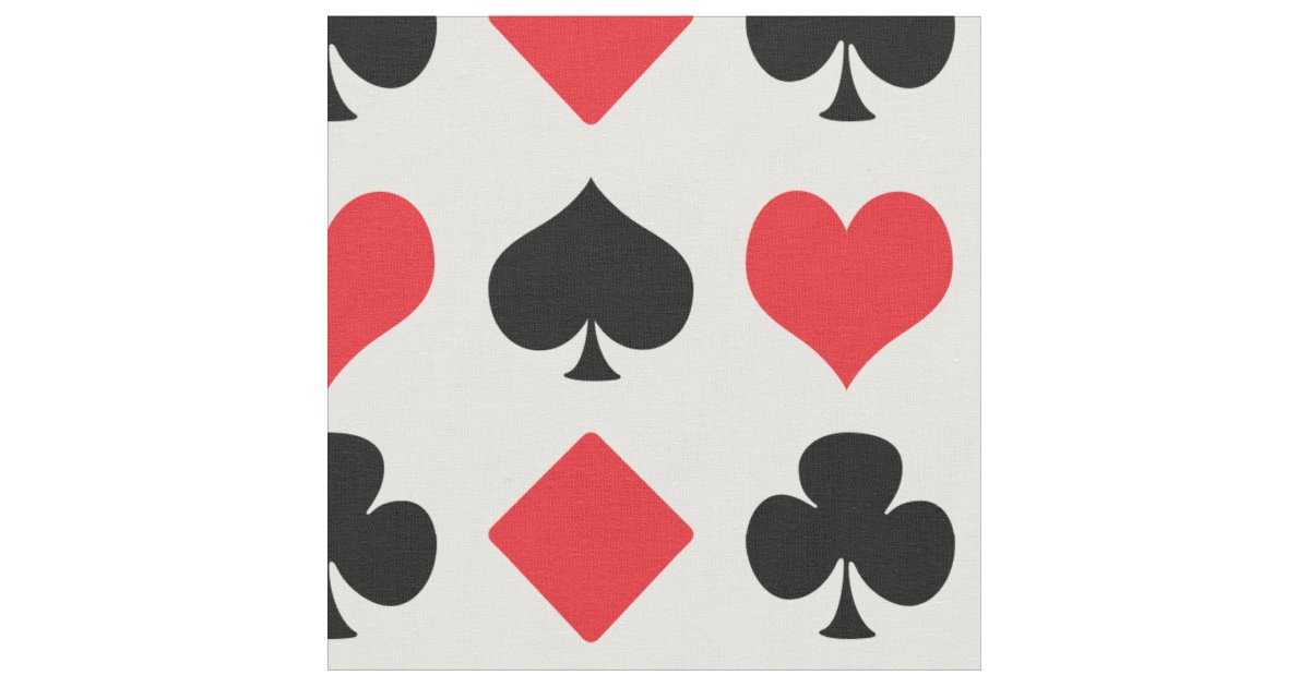 Card Suit Pattern Fabric | Zazzle
