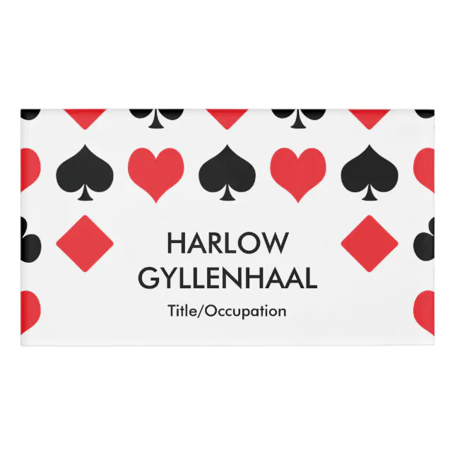 Card Suits Casino Name Tag | Zazzle