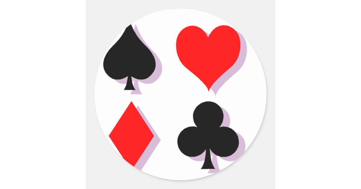 Card Suits Classic Round Sticker | Zazzle