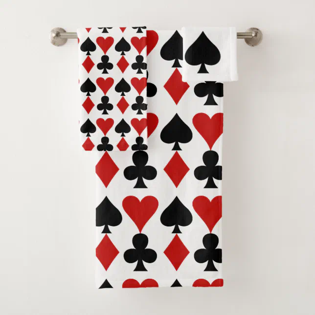 Card Suits Design Bath Towel Set | Zazzle