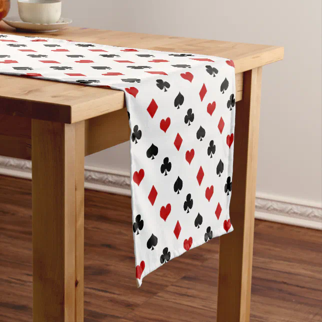 Card Suits Repeating Pattern | Poker Theme Short Table Runner | Zazzle