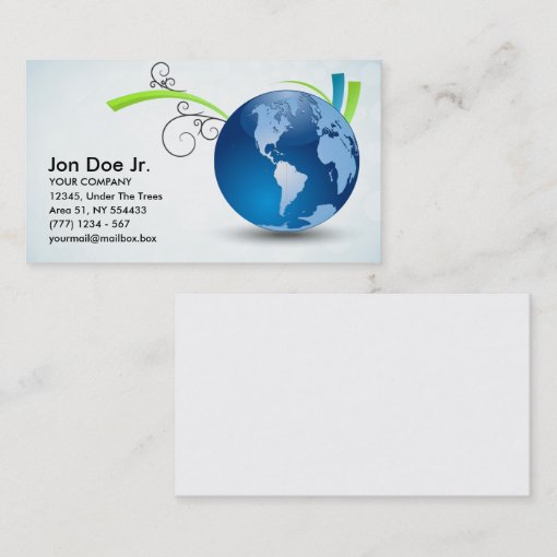 Card with world globe for international business | Zazzle