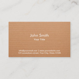 Cardboard Background DIY Craft Business Card | Zazzle