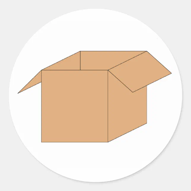 Cardboard Box Classic Round Sticker | Zazzle