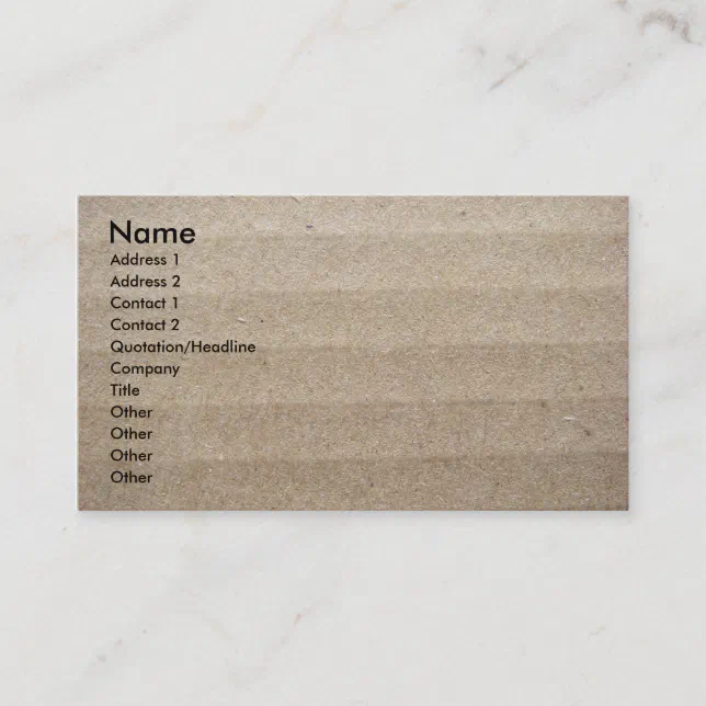 Cardboard Business Card | Zazzle