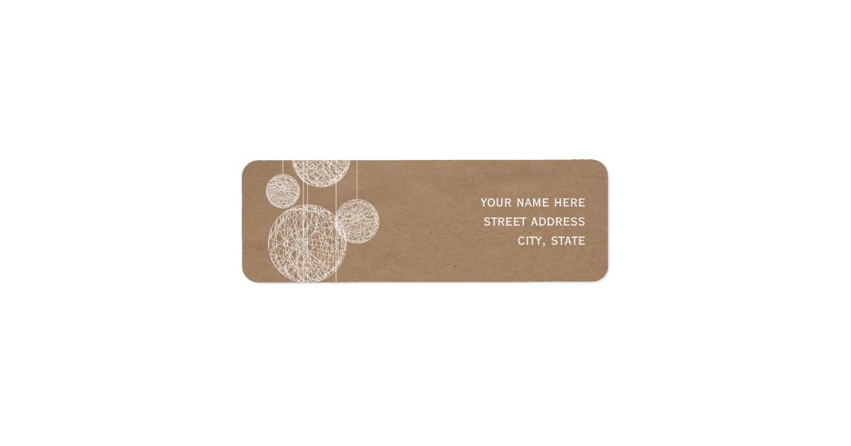 Cardboard Inspired Twine Globes Address Label | Zazzle