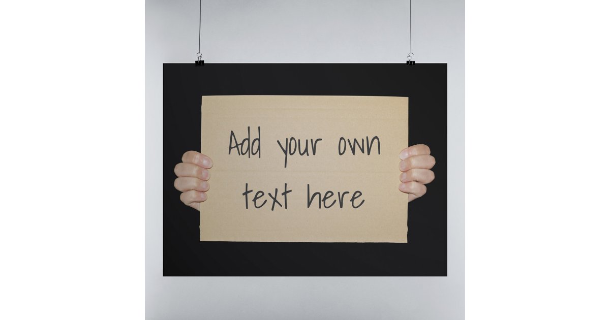 Cardboard Protest Sign Template | Zazzle