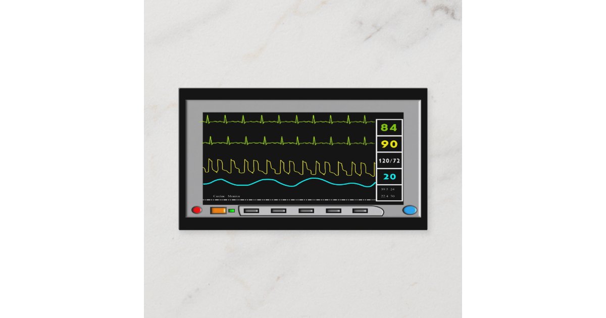 Cardiac Monitor Business Cards | Zazzle