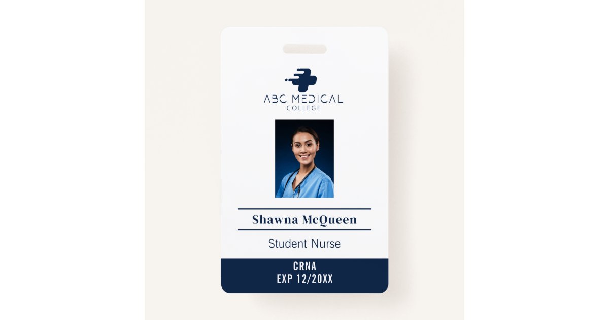 Cardiac Nurse Student Practitioner QR Code Photo Badge | Zazzle