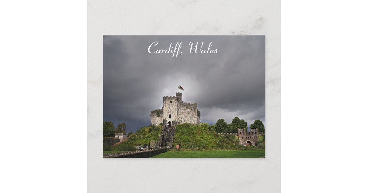 Cardiff Wales Welsh Castle Travel Postcard | Zazzle