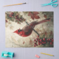 Cardinal and Red Berries Decoupage Tissue Paper | Zazzle
