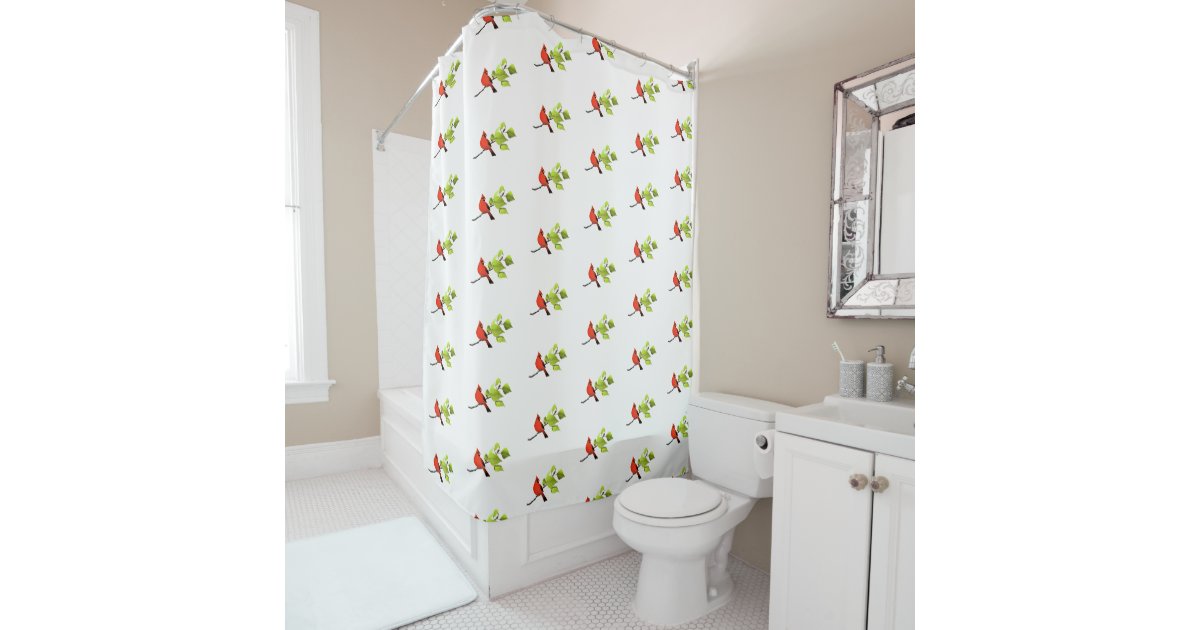 Cardinal Bird and Tree Branch Shower Curtain | Zazzle