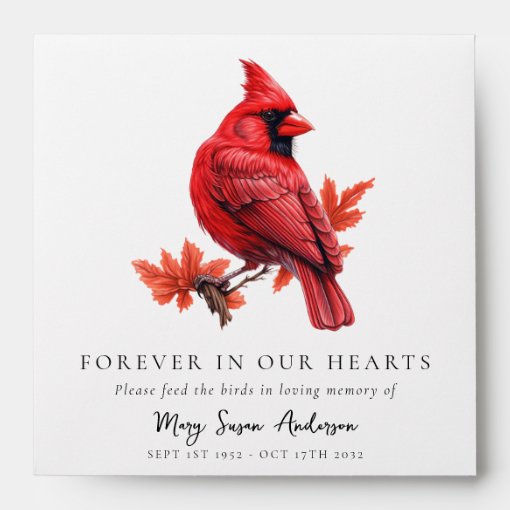Cardinal Bird Seed Packet Funeral Memorial Envelope | Zazzle