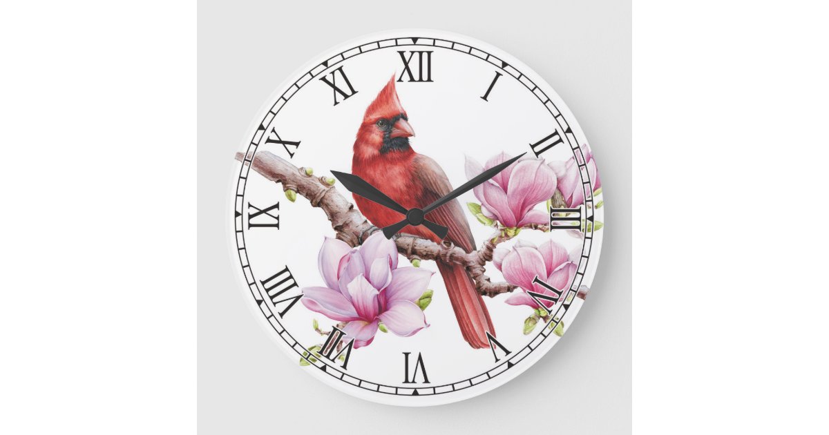 Cardinal Bird Wall Clock | Zazzle
