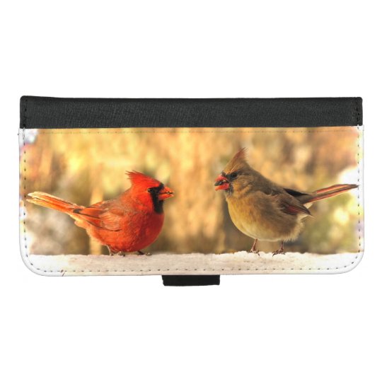 Cardinal Birds Autumn iPhone 8/7 Plus Wallet Case | Zazzle.com
