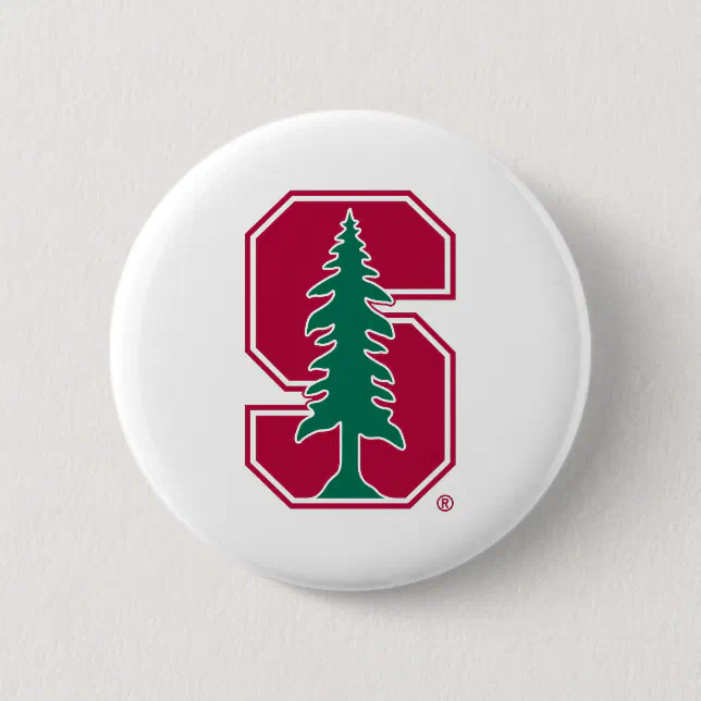 Cardinal Block "S" with Tree Button | Zazzle