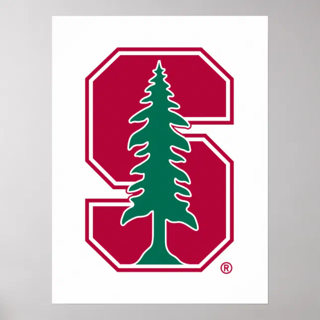 Cardinal Block "S" with Tree Poster | Zazzle