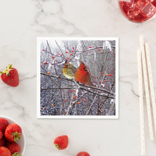 Cardinal Christmas Paper Napkins | Zazzle