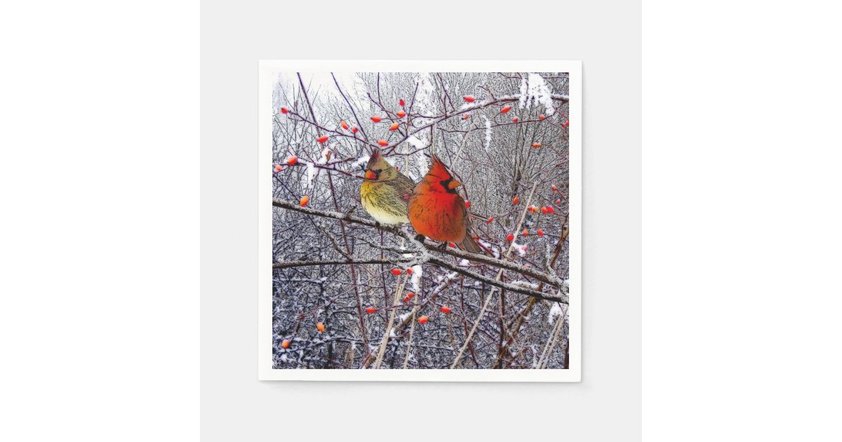 Cardinal Christmas Paper Napkins | Zazzle