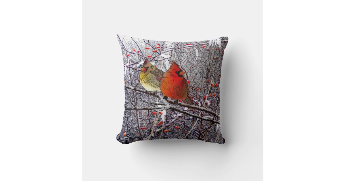 Cardinal Christmas Pillows | Zazzle