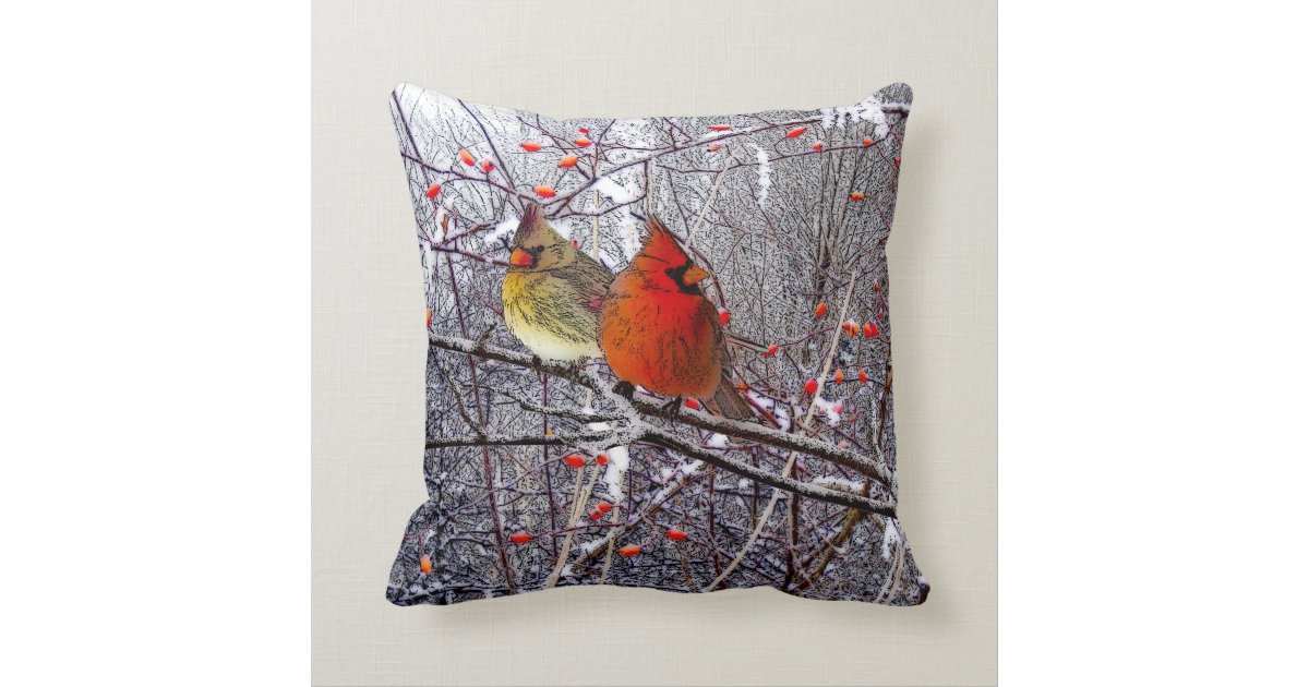 Cardinal Christmas Pillows | Zazzle.com