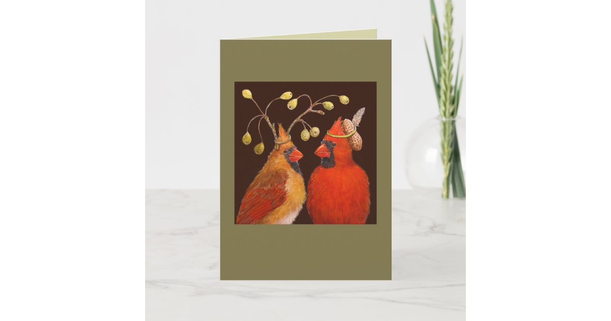 Cardinal couple card | Zazzle
