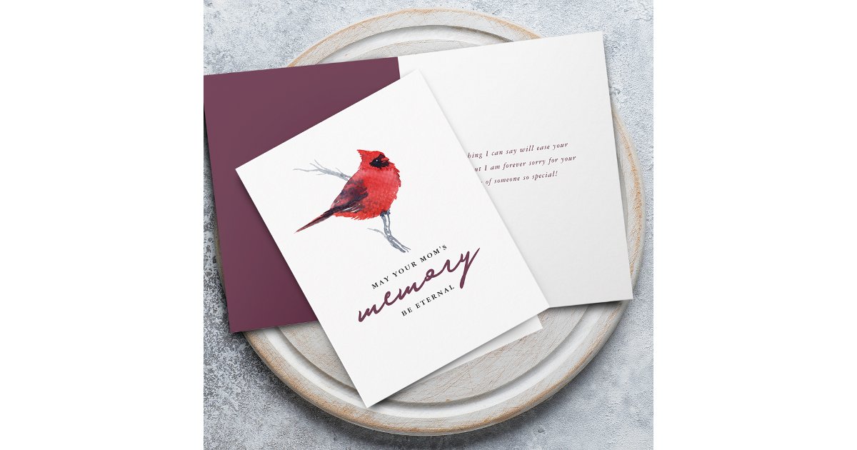 Cardinal Eternal Memory Personalized Sympathy Card | Zazzle