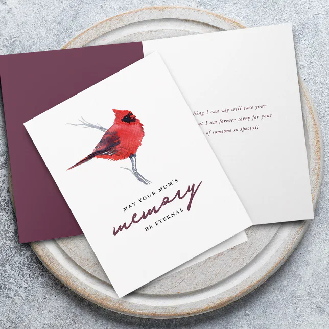 Cardinal Eternal Memory Personalized Sympathy Card | Zazzle