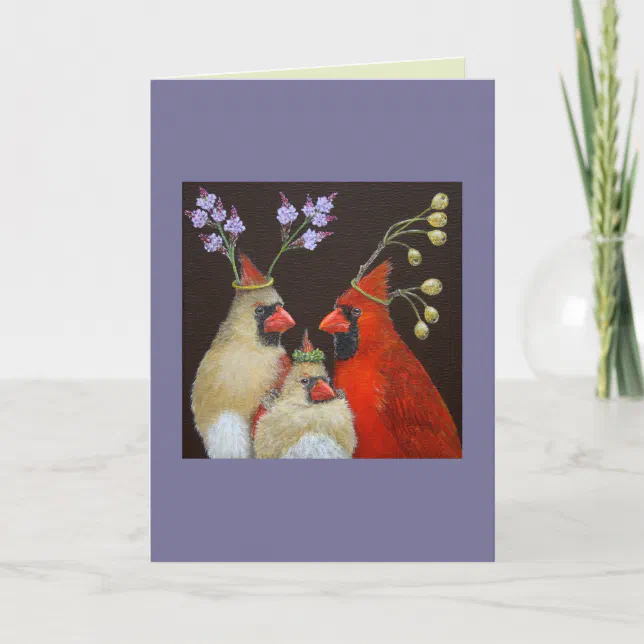 Cardinal Family portrait card | Zazzle
