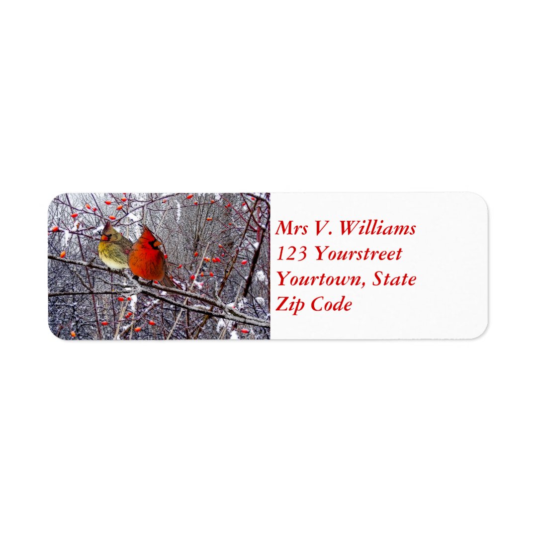 Cardinal Forest Return Address Label | Zazzle