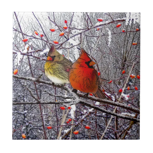 Cardinal Forest Tile | Zazzle