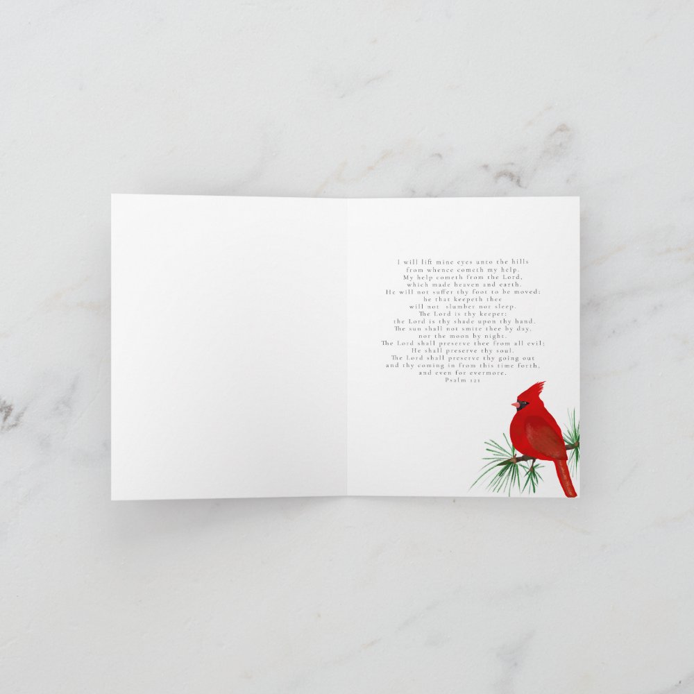 Cardinal Funeral Memorial Photo Prayer Card - Snuggle Hamster Designs