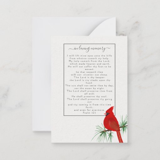 Cardinal Funeral Memorial Photo Prayer Card | Zazzle
