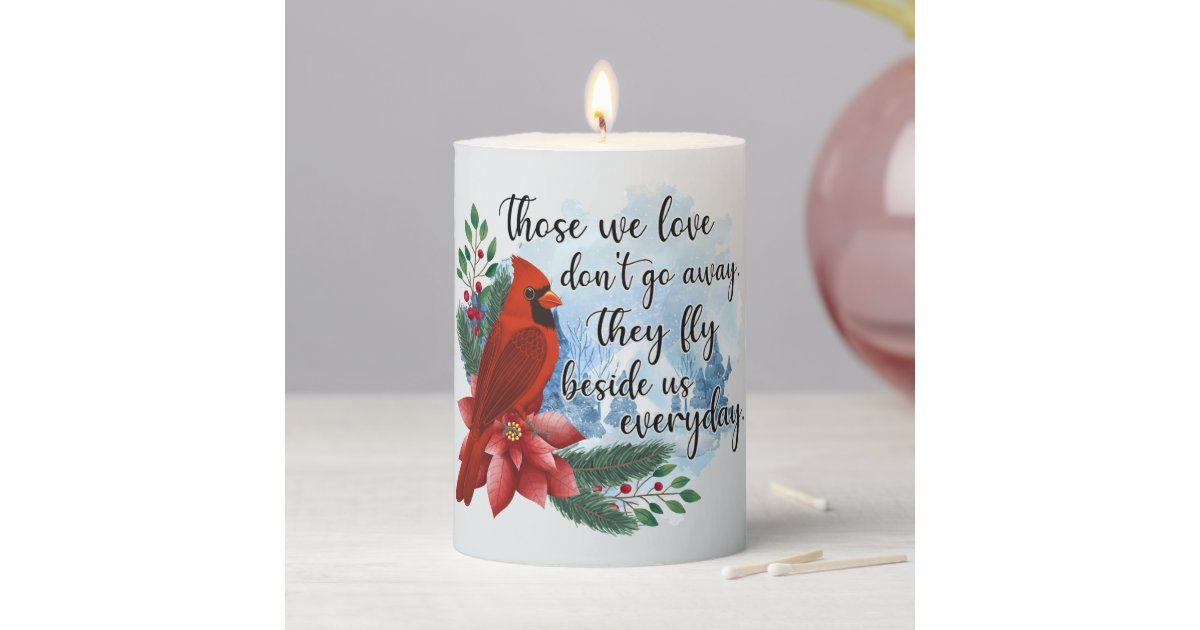 Cardinal Funeral Memorial Pillar Candle | Zazzle