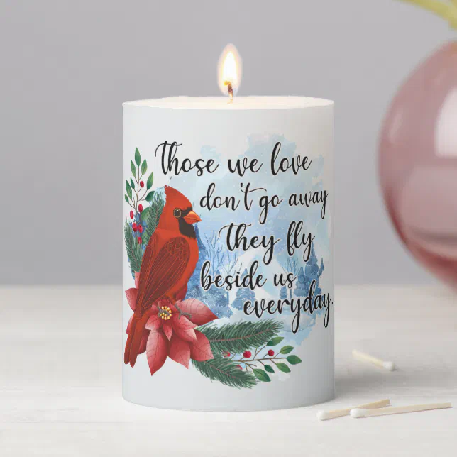Cardinal Funeral Memorial Pillar Candle | Zazzle