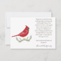 Cardinal Funeral Photo Thank You Card, Sympathy Note Card | Zazzle