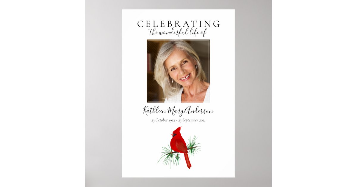 Cardinal Funeral Poster | Zazzle