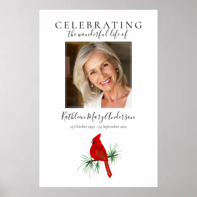 Cardinal Funeral Poster | Zazzle